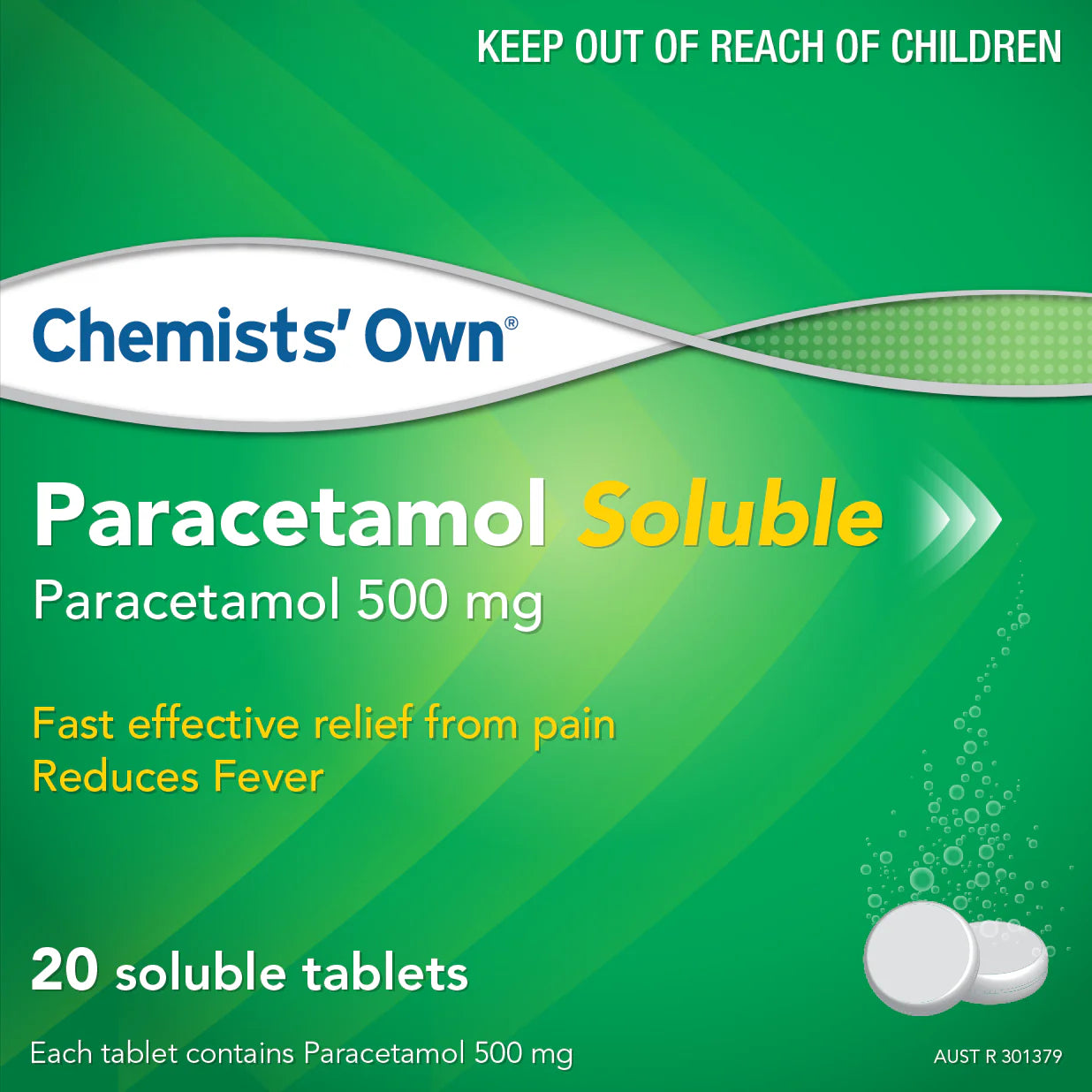 Co Paracetamol 500mg 20 Soluble Tablets – Chemcare Wellness Pharmacy