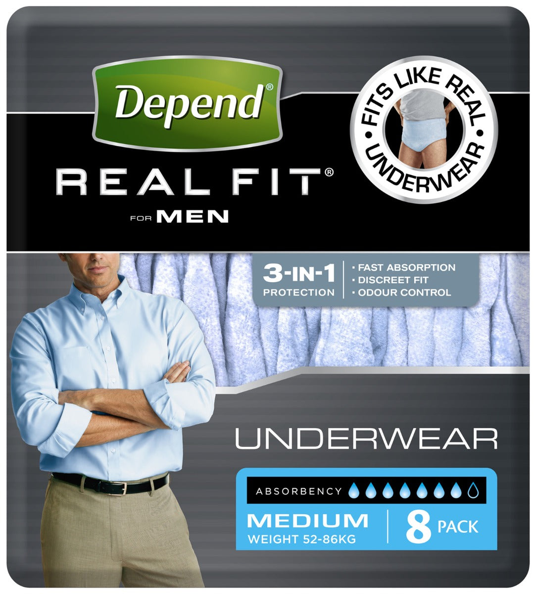 Depend Underwear Men Medium 8 – Chemcare Wellness Pharmacy