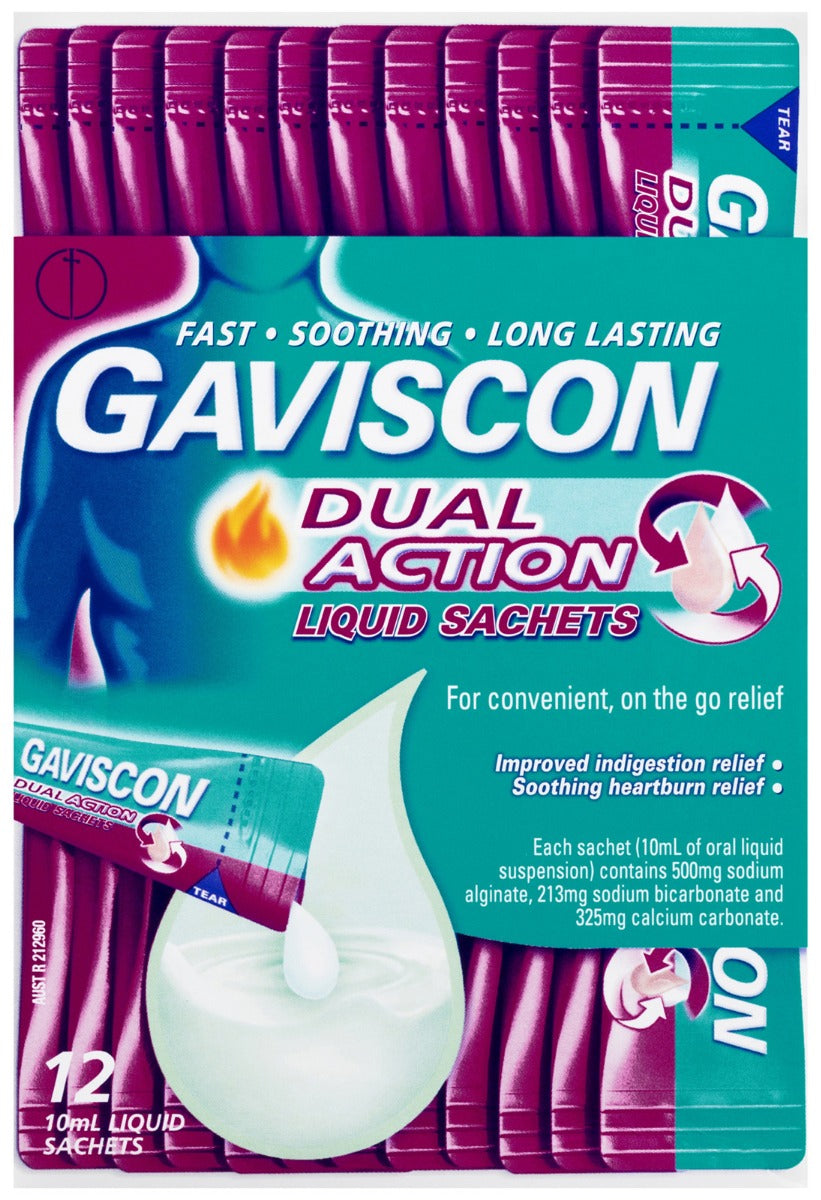 Gaviscon Dual Action Liquid Sachets 12X10mL – Chemcare Wellness Pharmacy